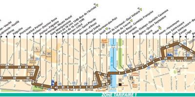 Paris Bus mapa. Celá Paříž Autobusem mapy.